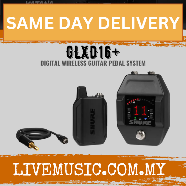 Shure GLXD16+ Digital Wireless Guitar Pedal System with WA305 Guitar Cable | Shopee Malaysia