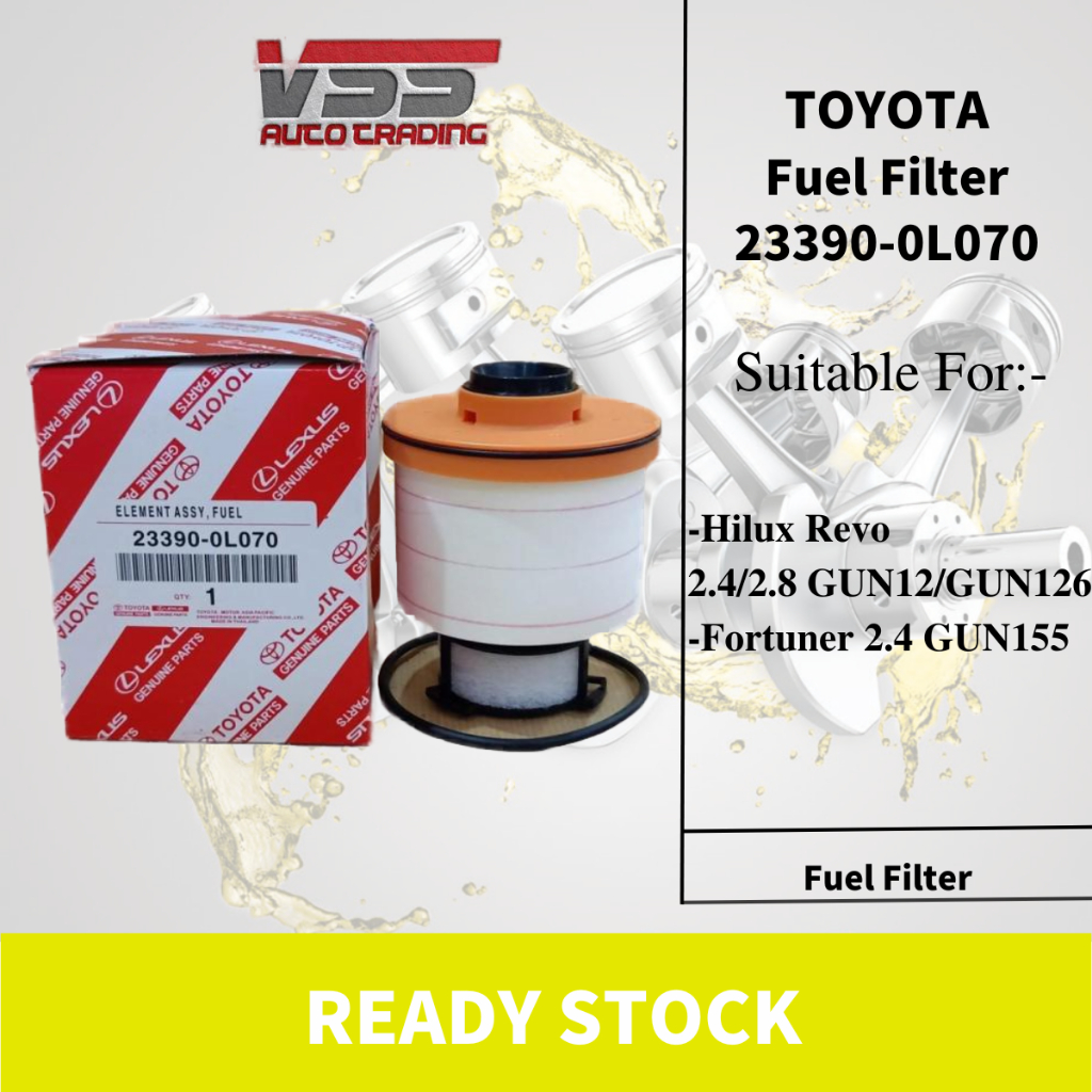 TOYOTA HILUX REVO GUN125 '16, GUN120 DIESEL FUEL FILTER (23390-0L070 ...