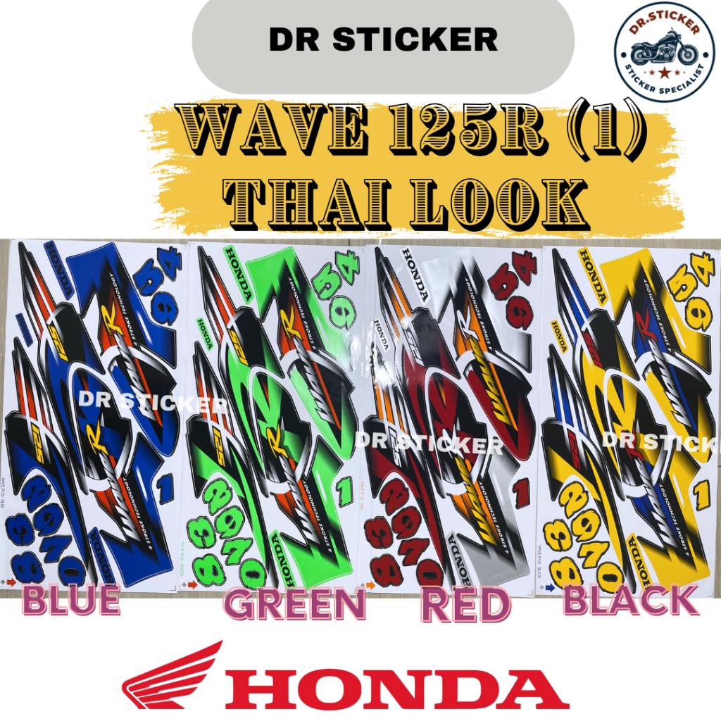 THAI LOOK WAVE125 R HONDA Stripe Stiker Sticker WAVER 125 WAVE125R ...
