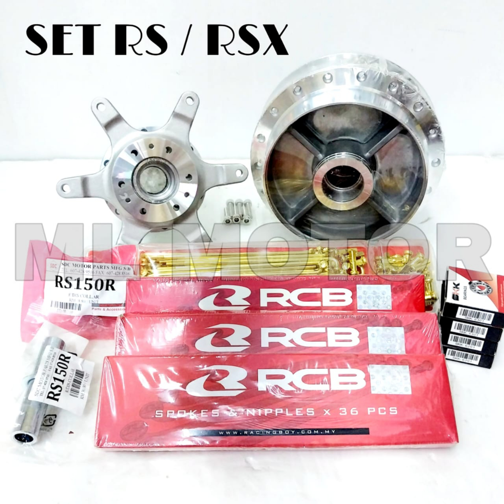 RS150 / RSX Set Hub Gantang RCB Lidi/Spoke Bearing Collar Bush Complete ...