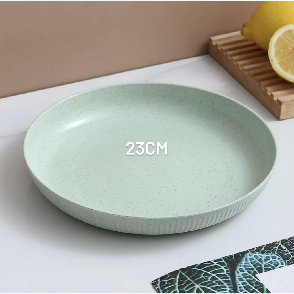 23Cm Wheat Straw Plastic Dinner Plate Pinggan Plastik Microwave Safe ...