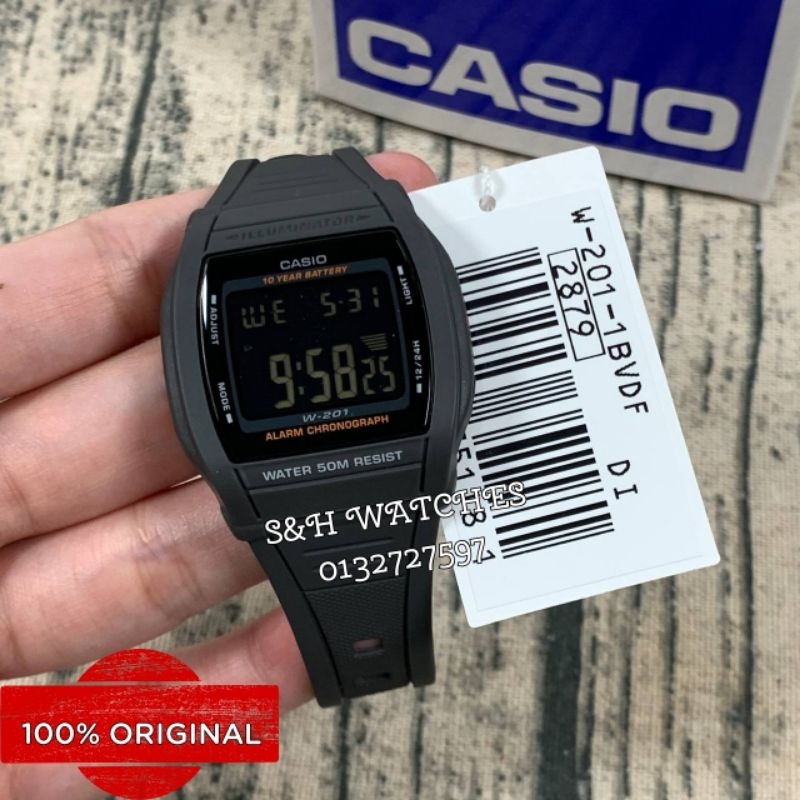 100% ORIGINAL CASIO DIGITAL W-201-1BVDF | Shopee Malaysia