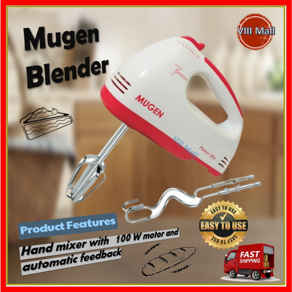 Mugen Convenient Hand Mixer, Keading Mixer, Egg Beater, 7 Speeds, MHM ...