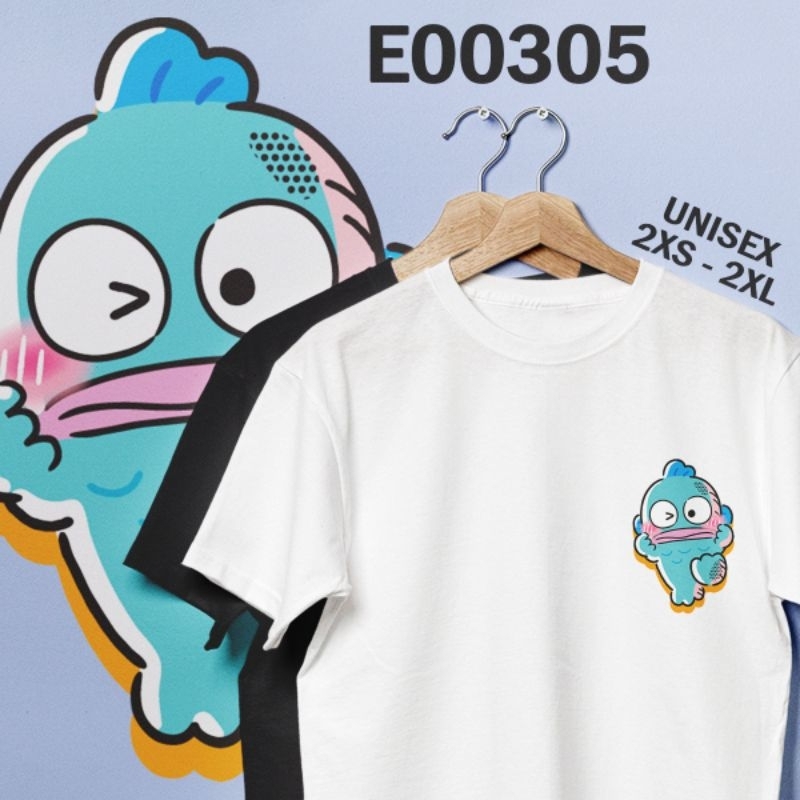 Hangyodon Fish SANRIO Cotton T-Shirt SHORT SLEEVE CASUAL STREETWEAR ...