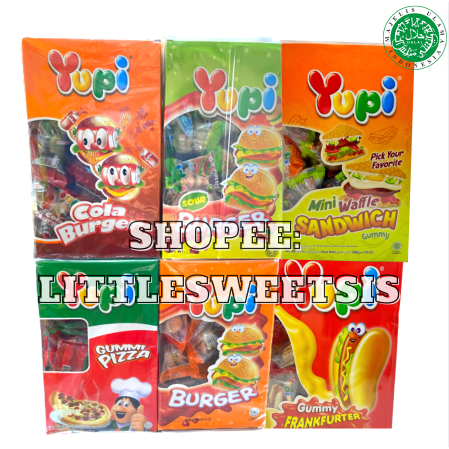 YUPI GUMMY CANDY [7G*72PCS]YUPI BURGER/YUPI PIZZA/YUPI SOUR BURGER ...