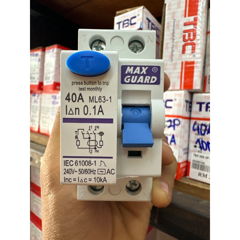 DB| Maxguard ELCB 100mA 2POLE 40A/63A MAXGUARD AUTOMATIK KESELAMATAN DB ...