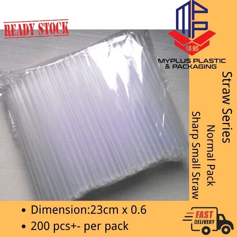 23cm Straw 200/250pcs Disposable Clear / Black Plastic Straw - Sharp ...