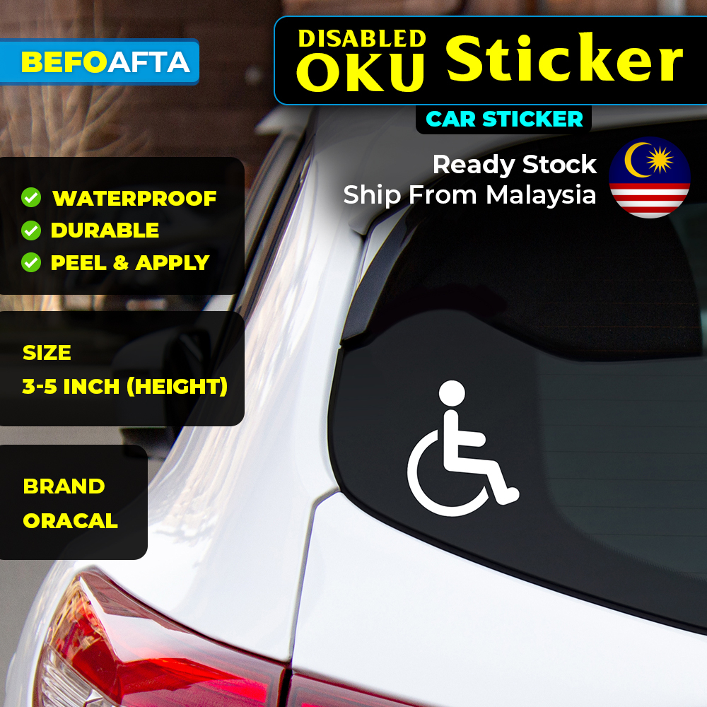OKU STICKER. OKU LOGO STICKER. STIKER OKU. HANDICAP STICKER. DISABLE ...