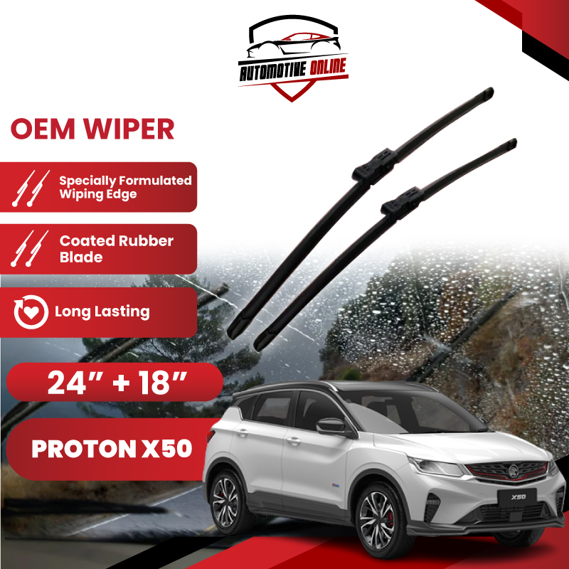 PROTON X50 OEM WIPER BLADE HIGH QUALITY 1 SET (24 INCH + 18 INCH ...