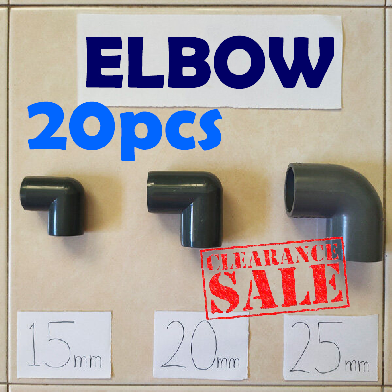 PVC Fitting 15mm 20mm 25mm Socket Tank Connector Elbow Grey Pipe Bulk Sale 20pcs | Shopee Malaysia
