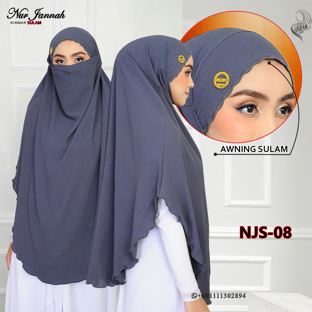 Nur Jannah Sulam Khimar Easy-On Point | Tudung Sulam | Sarung Sulam | Shopee Malaysia