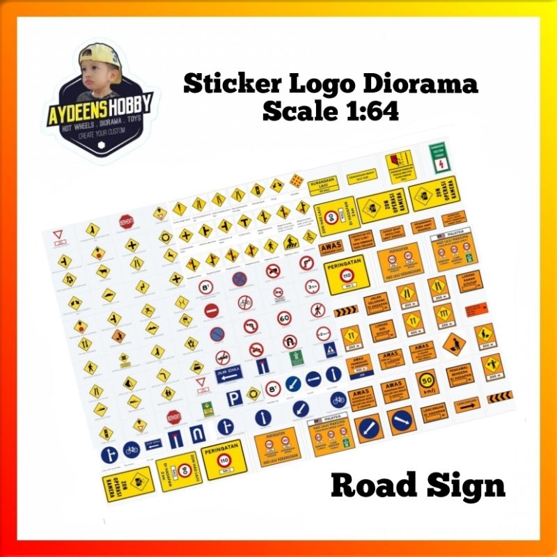 DIORAMA STICKER SCALE 1/64 FOR DIORAMA ROAD SIGNS | Shopee Malaysia