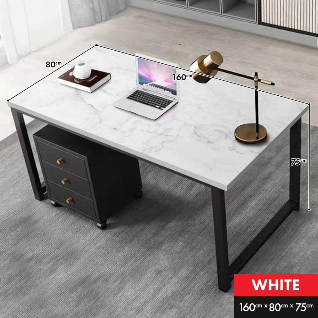 KENZZO :180CM EXTRA LARGE & STRONG MARBLE Texture Study Table/ Office Table/Meja Pejabat / Study ...