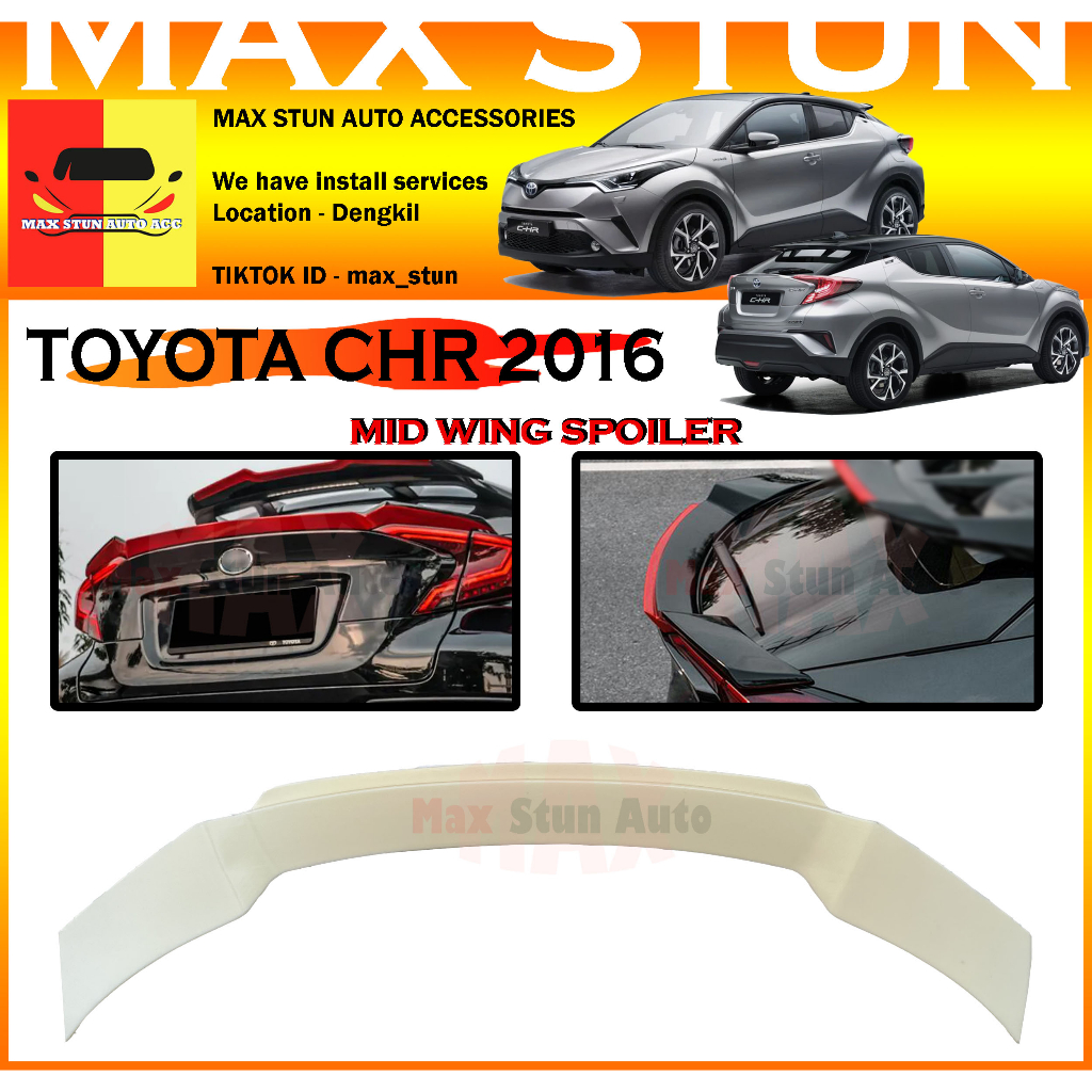 TOYOTA CHR SILK BLAZE MID WING SPOILER CH R CH-R 2016-2022 REAR MID ...