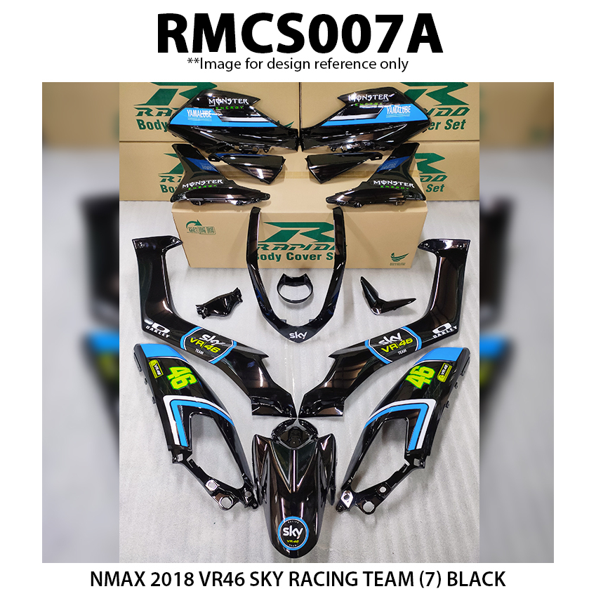 Rapido Cover Set Assembly NMAX 2018/2020 VR46 Sky Racing Team Black ...