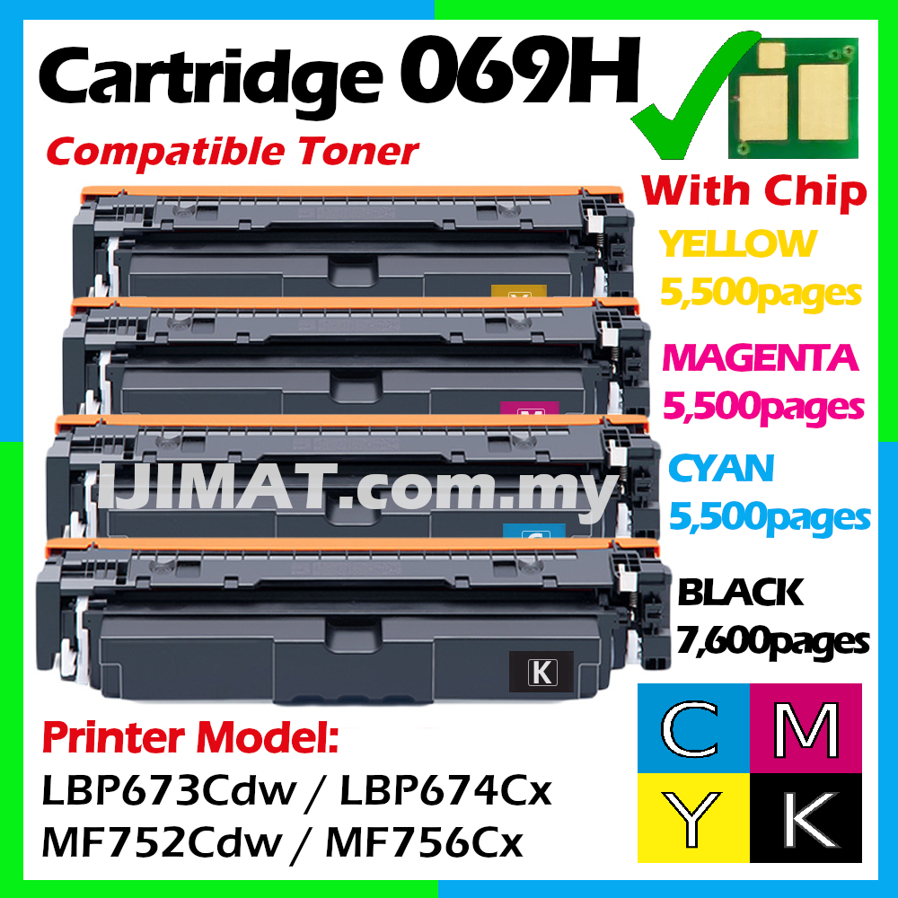 💥HIGH YIELD💥 With Chip Toner Compatible Canon Cartridge 069 CRG 069H Canon LBP673Cdw LBP674Cx ...