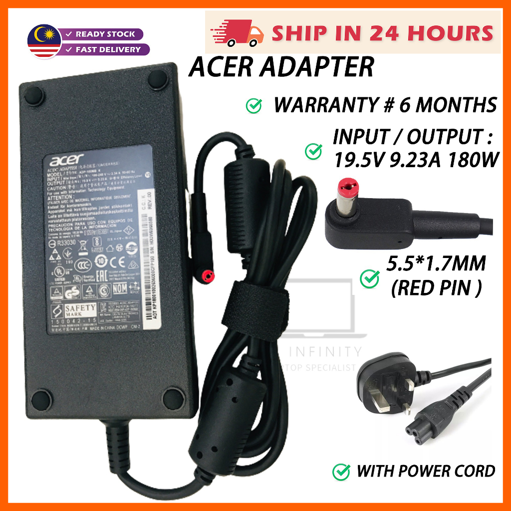 ACER 5.5*1.7MM PREDATOR TRITON 500 PT515 PT516 51S 52S LAPTOP CHARGER ...