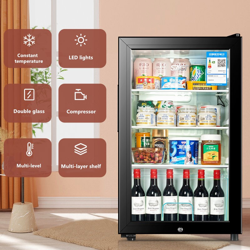 Ready Stock 71L / 100L Ice Bar Refrigerator Glass Door Frozen ...