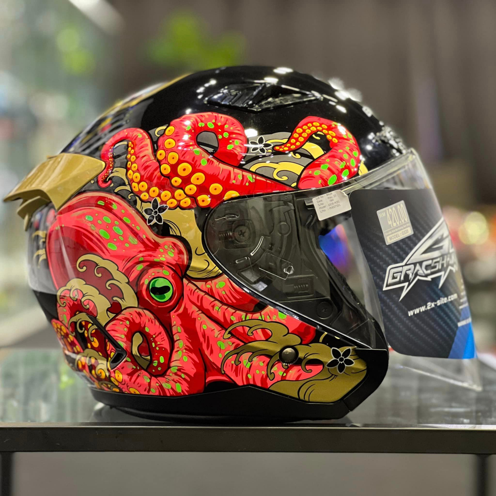 ♨️FREE BACKPACK♨️ GRACSHAW Gennex Double Visor Helmet Japan Edition ...