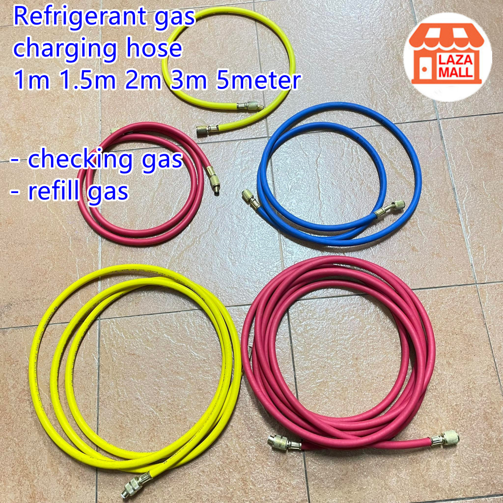 3Pcs SET REFRIGERANT GAS CHARGING HOSE 5Meter / 3M / 2M / 1.5M / 1M GAS ...