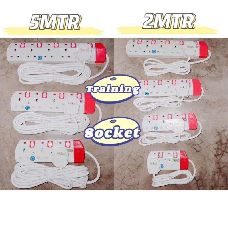 (SIRIM) 2G 3G 4G 5G~~2M/5METER Extension Trailing Socket Adapter SIRIM ...