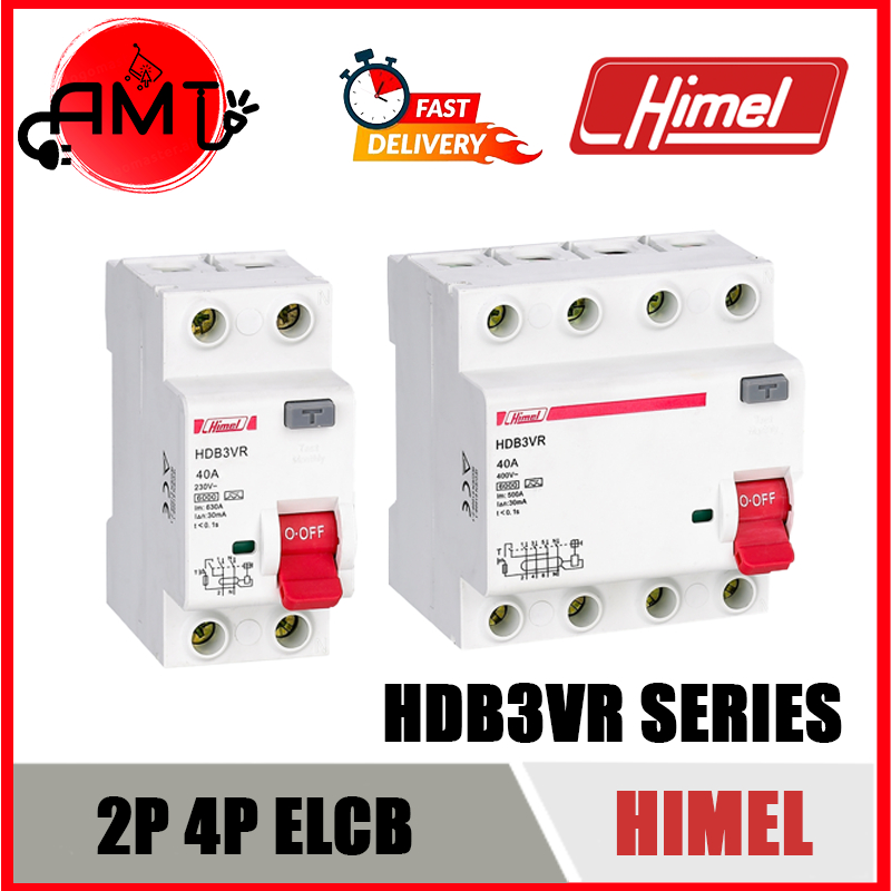 HIMEL HDB3VR 2P 4P ELCB RCCB 30mA 100mA 300mA | Shopee Malaysia