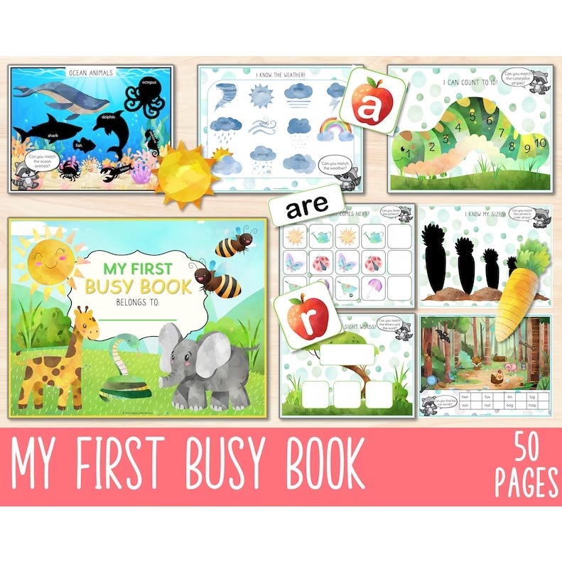 PDF] HLL- MY 1st Busy book 50 pages Learning Kids Printable Montessori ...