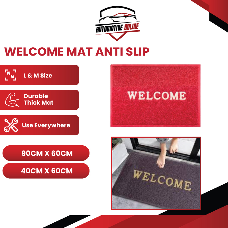 WELCOME DOOR MAT ANTI SLIP THICK FOR HOME/FACTORY/OFFICE | Shopee Malaysia