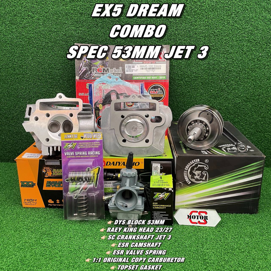 COMBO EX5 DREAM BLOCK 53MM JET 3MM HEAD EX5 DREAM 23 27 CRANKSHAFT ...