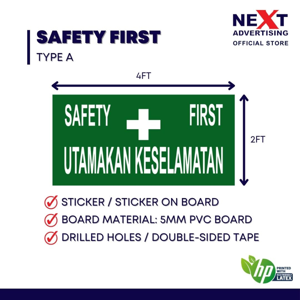 Safety First Signage | Utamakan Keselamatan | Sticker or Sticker on ...