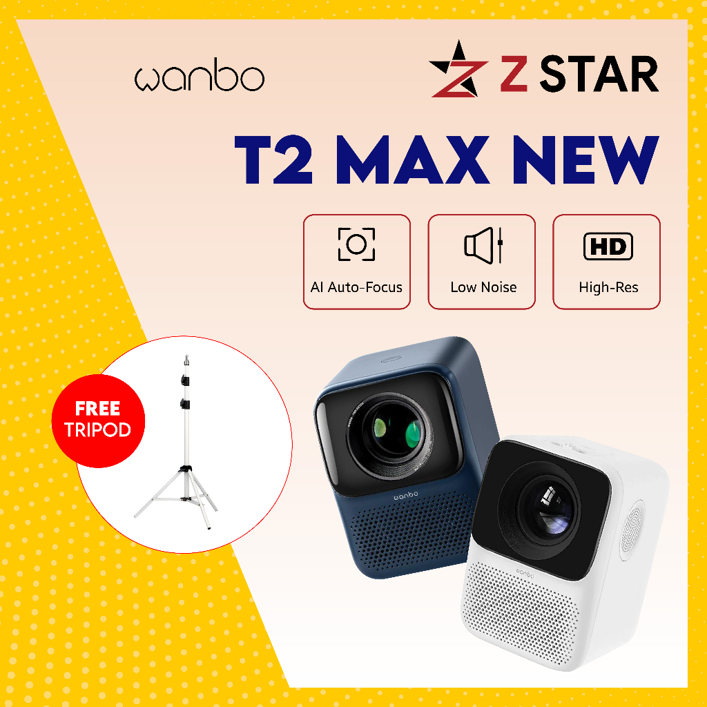 [ORI] WANBO PROJECTOR T2 MAX NEW (1080P Resolution | Build-In Android ...