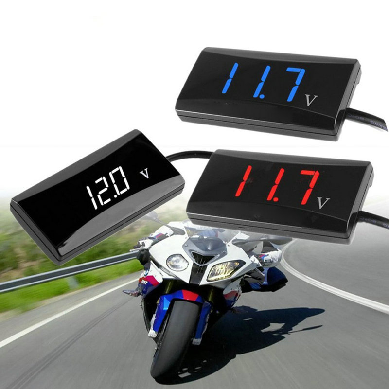 12V LED Digital Display Voltmeter Car Motorcycle Voltage Meter Volt ...