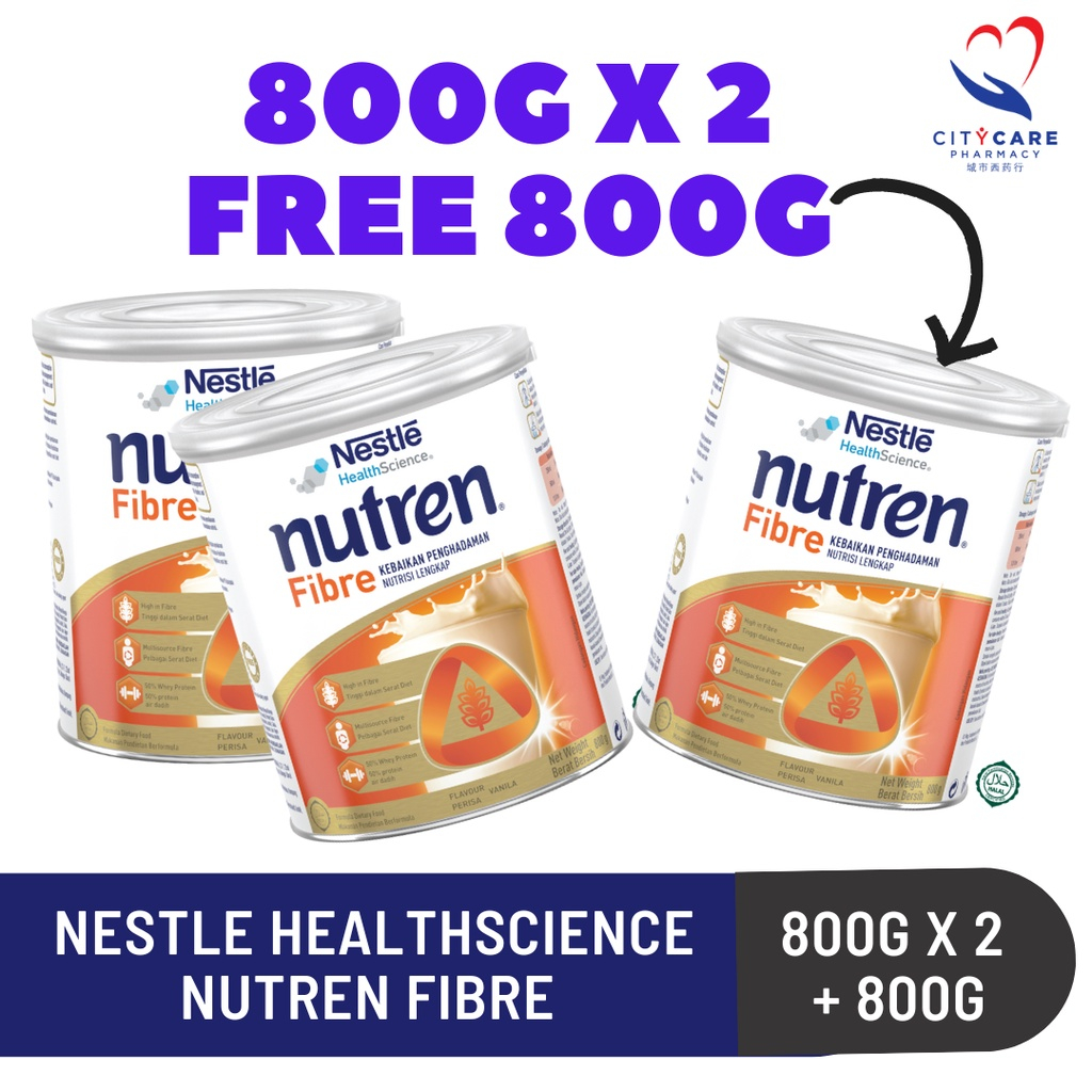 Nutren FIBRE 800g x 2 FREE Nutren FIBRE 800g x 1 (3 Tins x 800g) | Shopee Malaysia