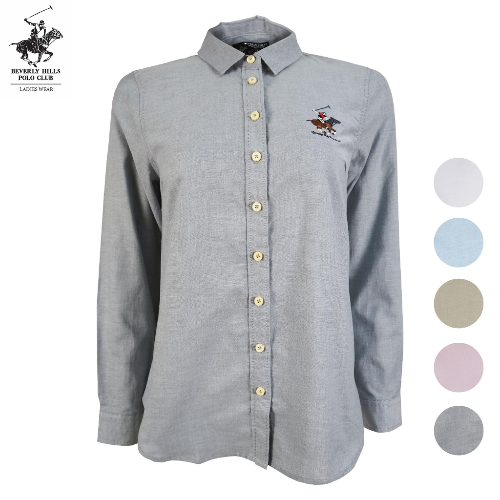 BHPC Women Polo Long Sleeve Woven Shirt | Shopee Malaysia