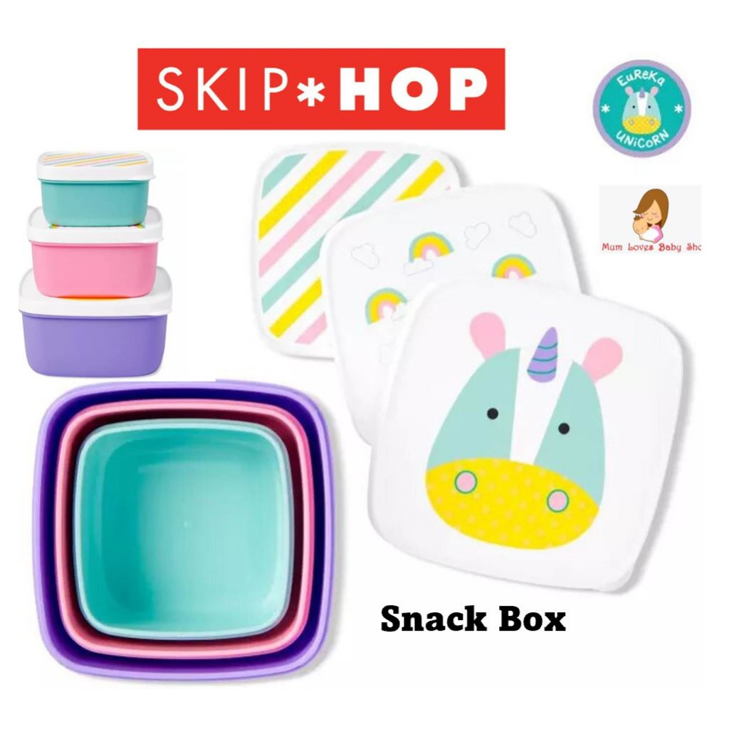 Skip Hop Zoo Snack Box Set (3pcs/set)/Lunchbox Bag(1pc)/ Lunch Kit (1pc ...