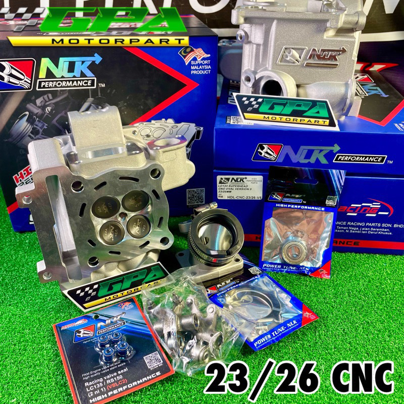 NLK PERFORMANCE RACING SUPERHEAD V5 LC135 PORTING CNC BIASA HEAD 19/22 20/23 22/25 23/26 VPRO 24 ...
