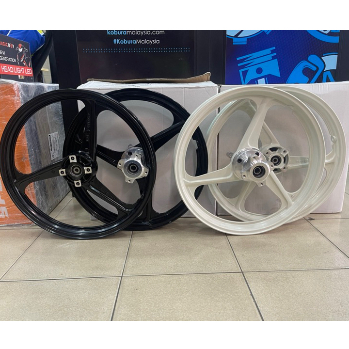 ENKEI YAMAHA Y15 Y16 CUSTOM HUB 3LEG 16/16 3 BATANG 3 KAKI SPORT RIM (MILK WHITE /GROSS BLACK ...