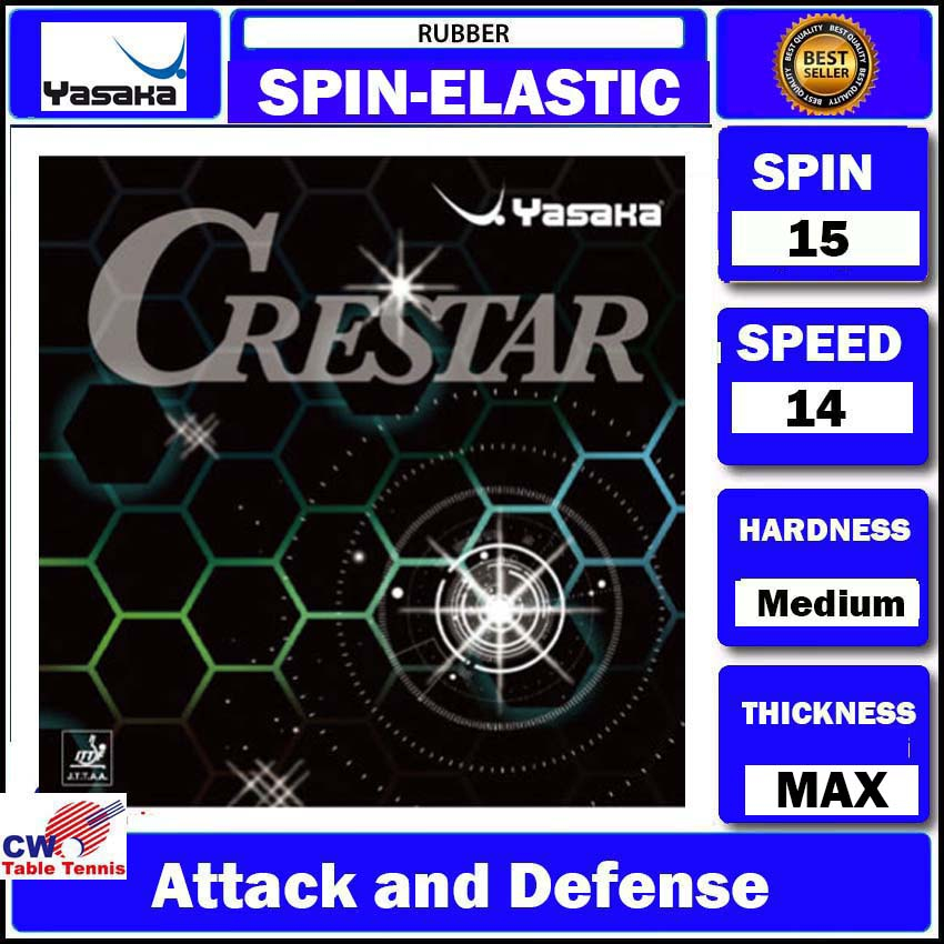YASAKA Crestar Spin Elastic Rubber Table Tennis Sheet Ping Pong Getah Attack And Defense (READY ...