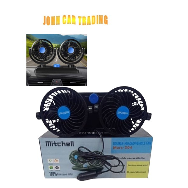 12V Car Fan 360° Double Head Rotating Car Fans Dashboard Fan Truck Fan ...