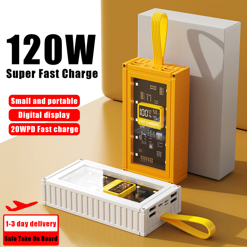 Original Transparent Punk Container Power Bank 30000mAh LED Light ...