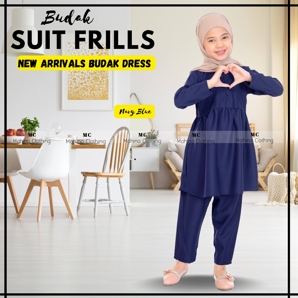 (BUDAK PART-2)SUIT FRILLS MUSLIMAH PEREMPUAN SET WARDA BJAU DAN SELEUAR ...