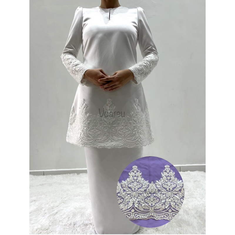 Border lace full manik tinggi 27cm premium quality lace manik | Shopee ...
