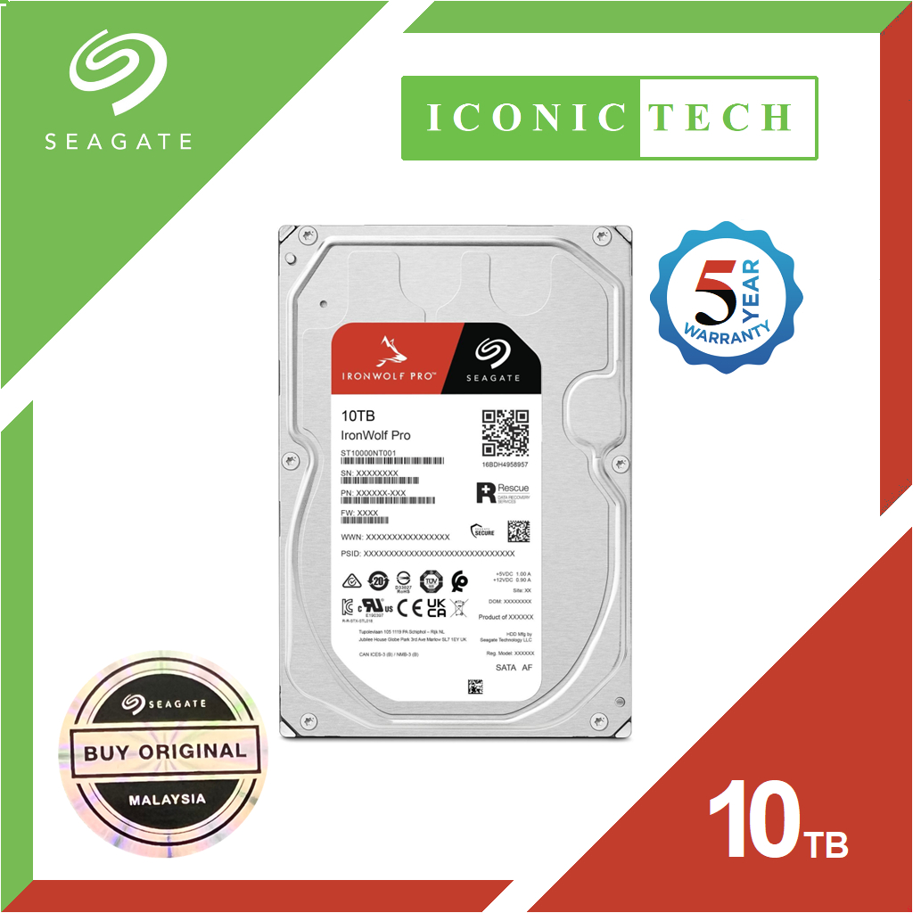 100% Original Brand New Malaysia Set -->Seagate 10TB IronWolf Pro 7200 ...
