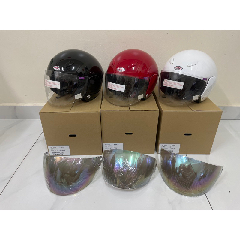 Arc Zitro Helmet Plan Foc Rainbow Visor Shopee Malaysia
