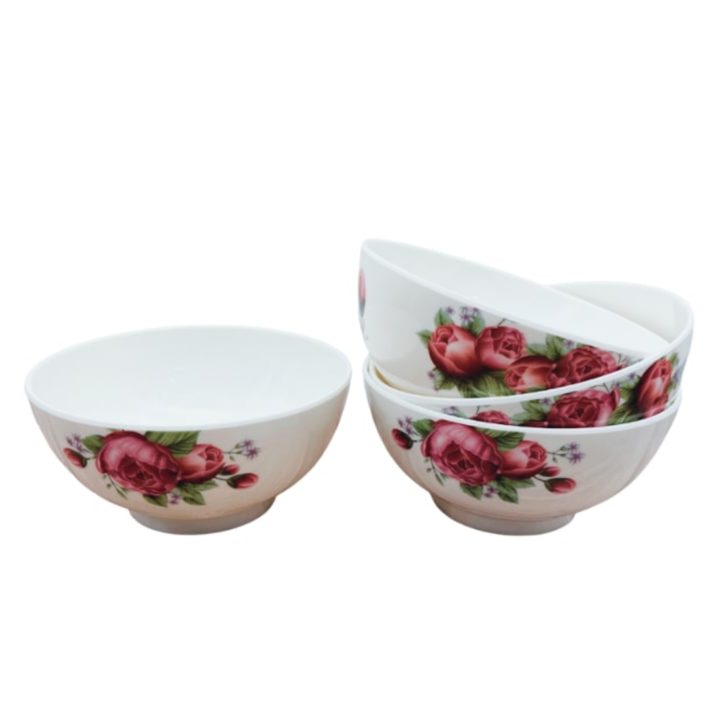 6 Inch Red Flower MELAMINE Rice Bowl Mixing Bowl Kitchen Serving Bowl ...