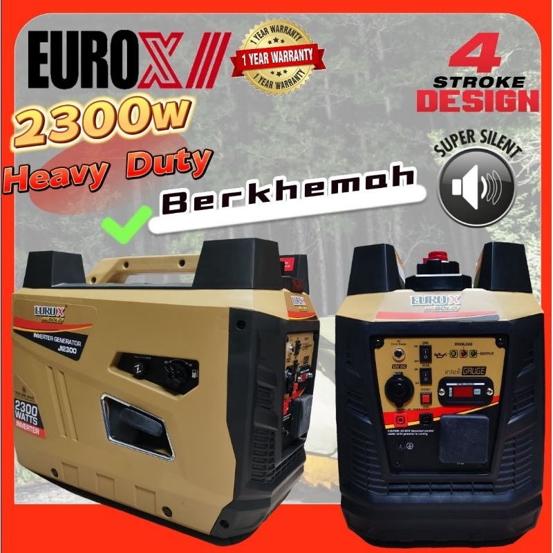 EUROX/// JI2300 2300w 4-Stroke Silent Inverter Gasoline Generator Genset Petrol | Shopee Malaysia