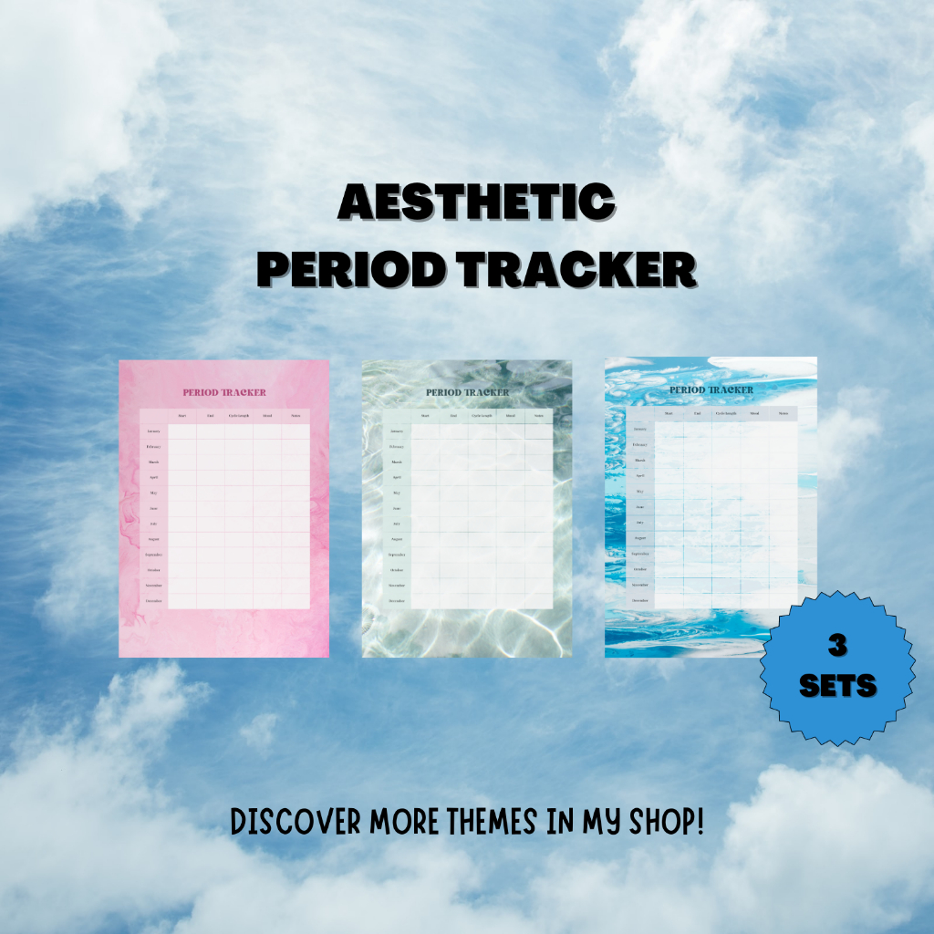 [PDF] 3 Sets Nurturing Period Tracker Diary Journal | Pretty A4 Digital ...