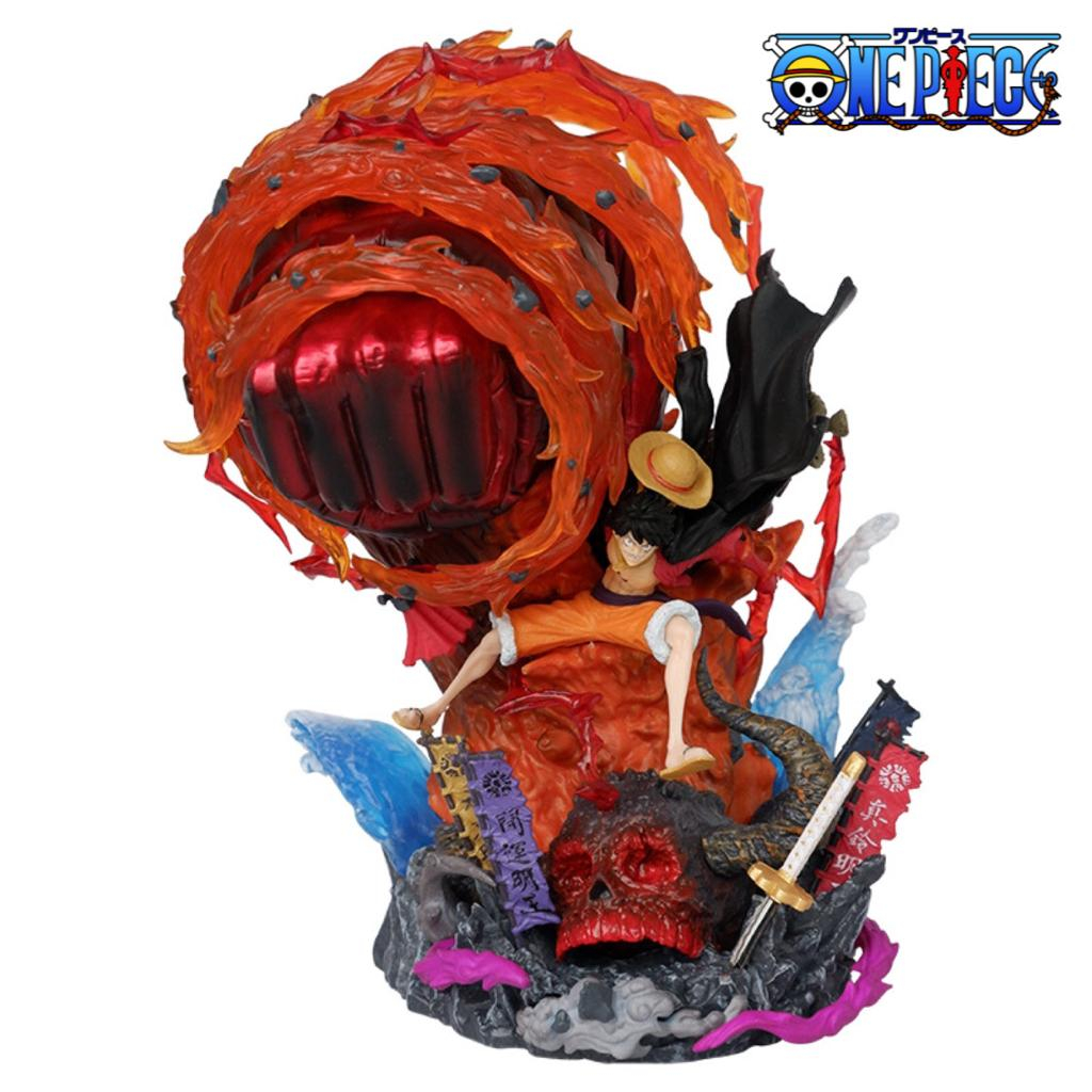 One Piece Monkey D. Luffy Onigashima Red Hawk Punch with LED 22cm ...