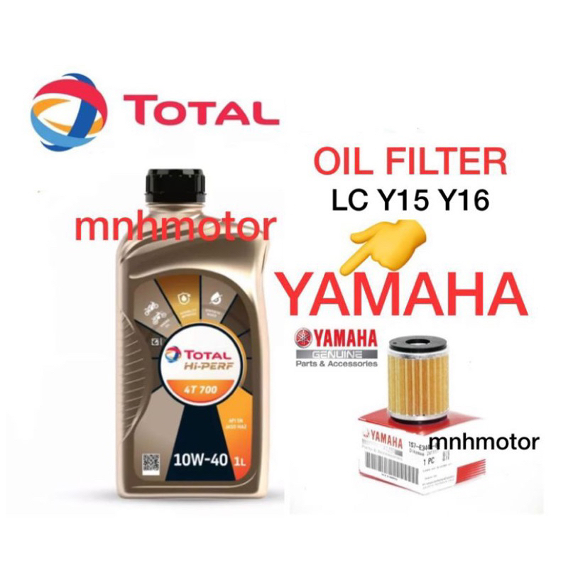 TOTAL 4T 700 10W40 HI-PERF (1 LITRE) OIL FILITER YAMAHA | Shopee Malaysia
