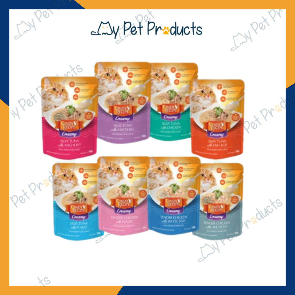 CINDY'S RECIPE CREAMY POUCH WET FOOD 50G [ASSORTED FLAVORS] - LOCAL ...